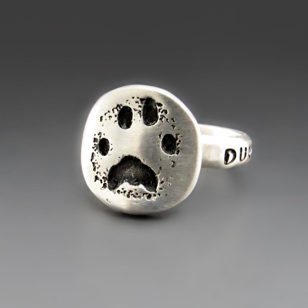 Custom Paw Print Ring | Actual Paw Print | Memorial Jewlery | Add Your ...