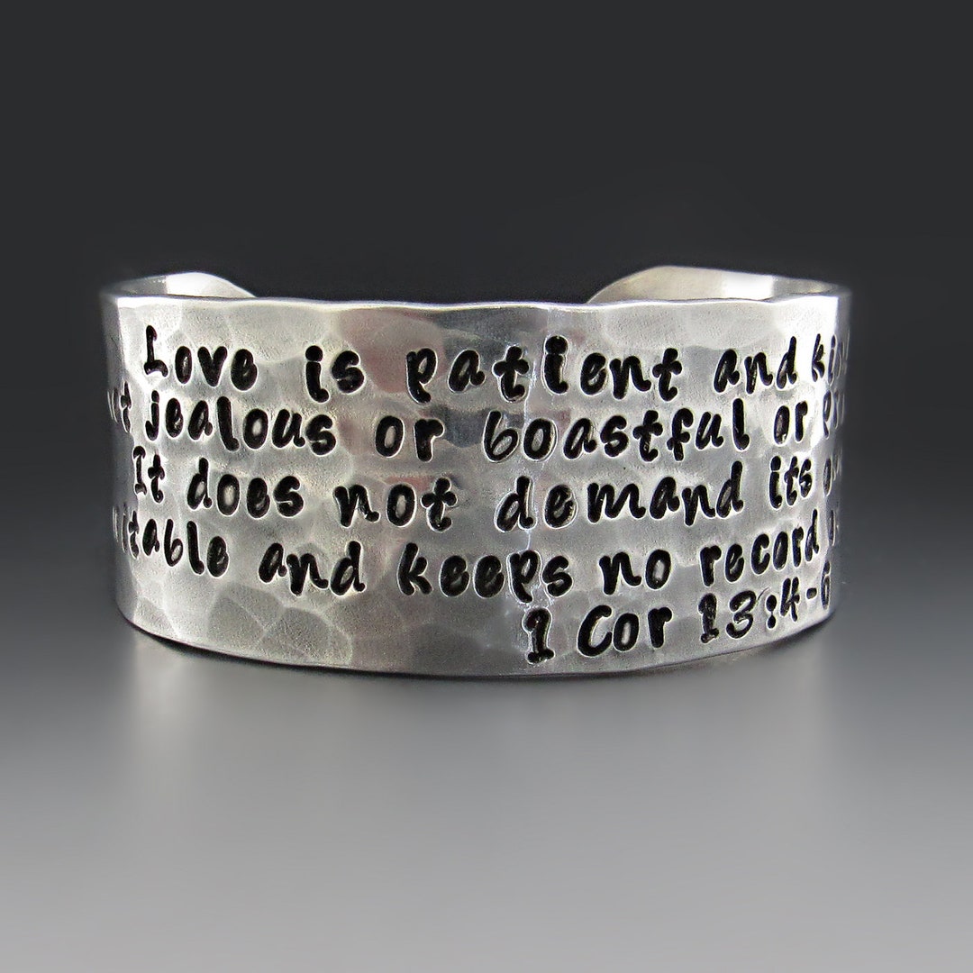 1 Corinthians 13 Love is Patient & Kind Quote Bracelet | Handmade ...