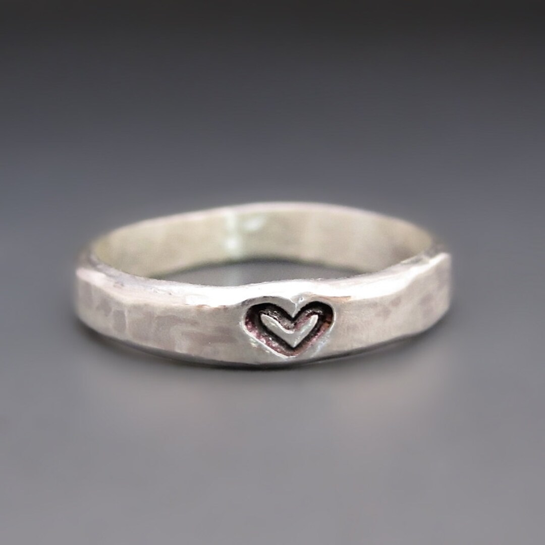 Sterling Silver Heart Stacking Ring | Gifts of Love | Anniversary Band ...