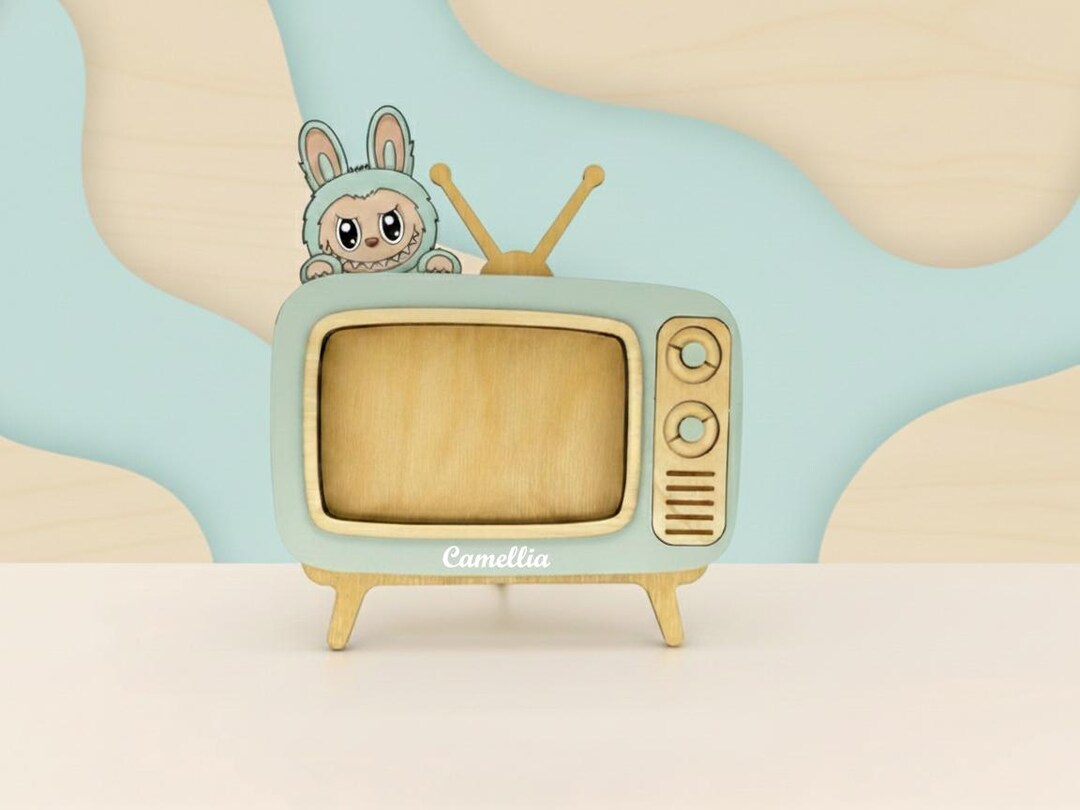 Personalized Labubu Retro Television Picture Frame, Custom Name Little ...