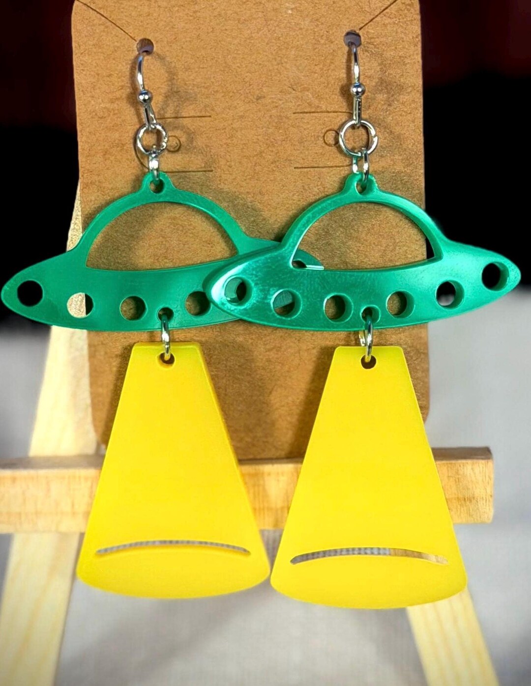 UFO Abduction Earrings – Laser Cut Acrylic Dangles - Alien ...