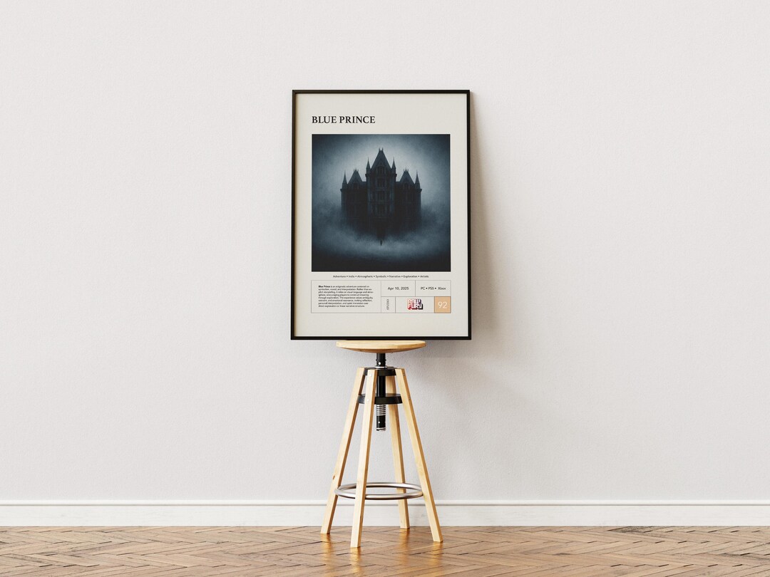 Blue Prince Game Poster, Minimalist Gaming Room Wall Art (digital ...