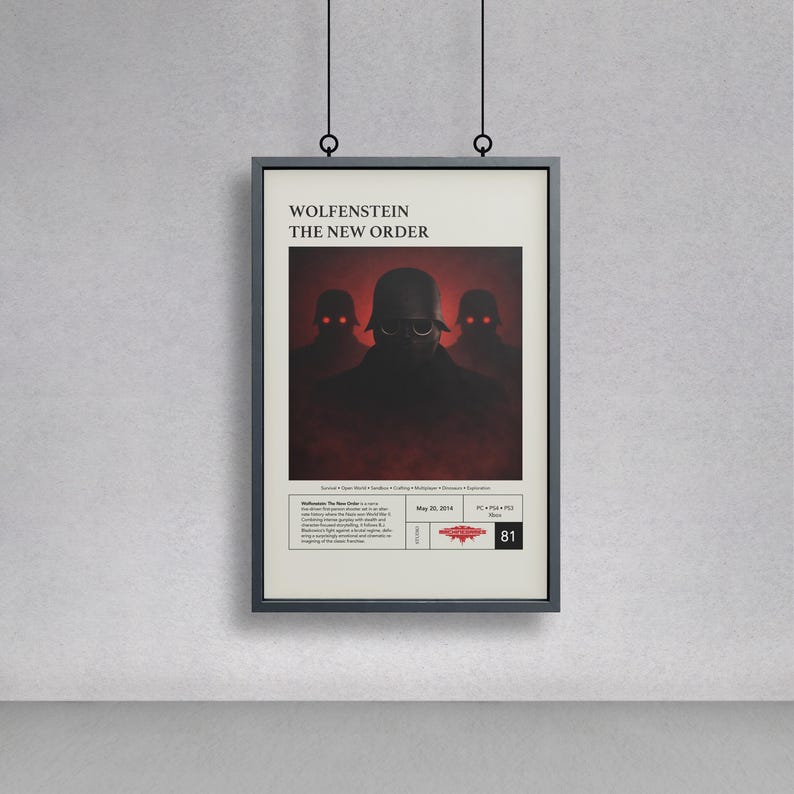 Wolfenstein the New Order Poster, Video Game Poster, Minimalist Game ...