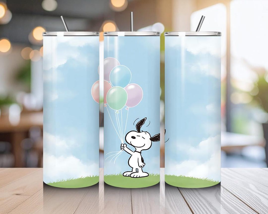 Snoopy Balloon Tumbler Wrap PNG | Peanuts Cartoon Snoopy Fan Art 20oz ...