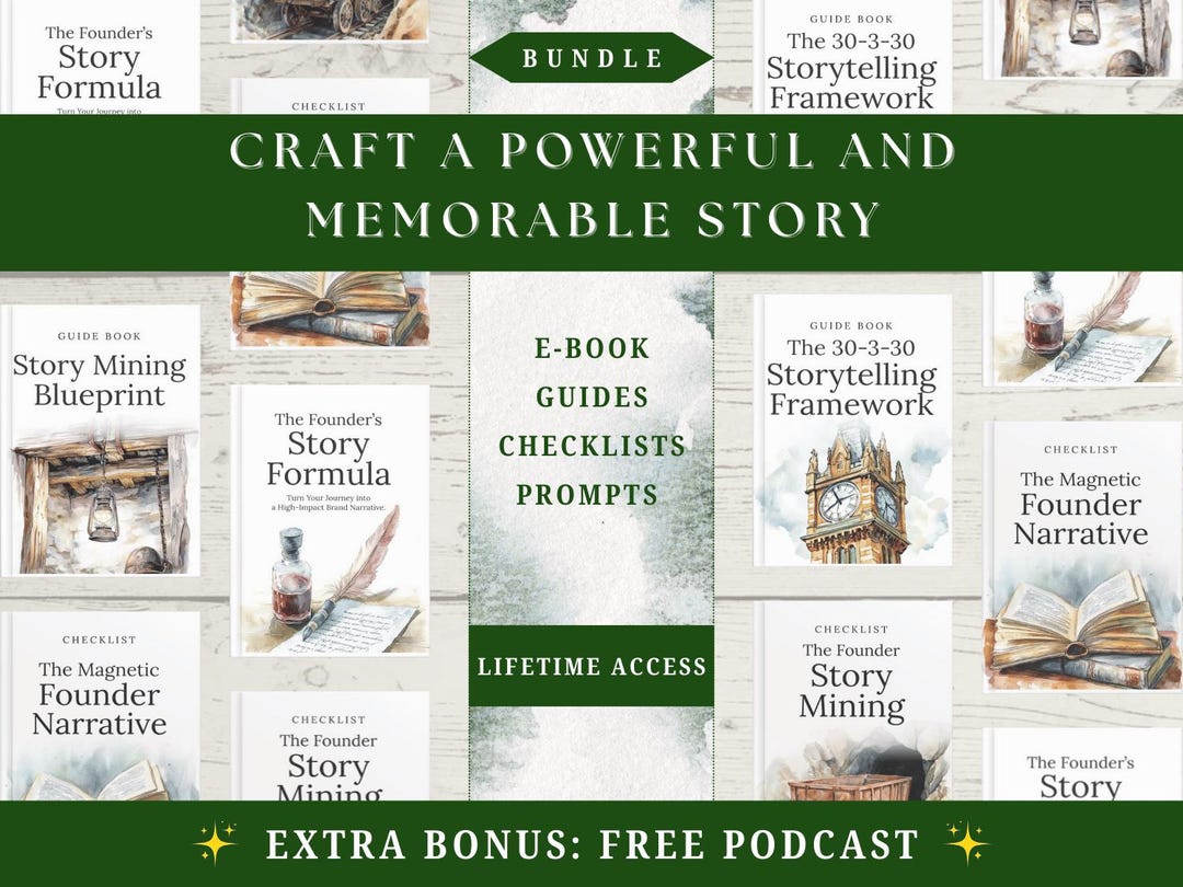 Storytelling Writing Bundle | Founder Story Guide | E-book + Guides ...