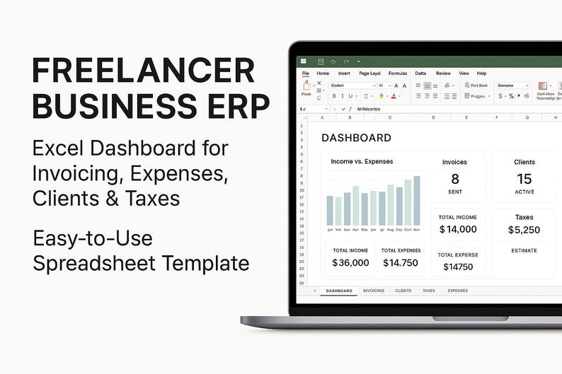 Invoice Excel Template for Freelancers Consultants Small Business ...