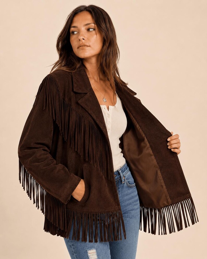 Vintage Brown Suede Fringe Jacket: Women's Western Style - Etsy