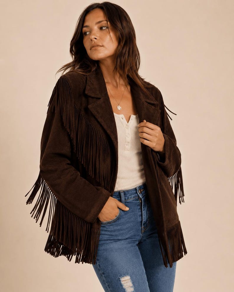 Vintage Brown Suede Fringe Jacket: Women's Western Style - Etsy