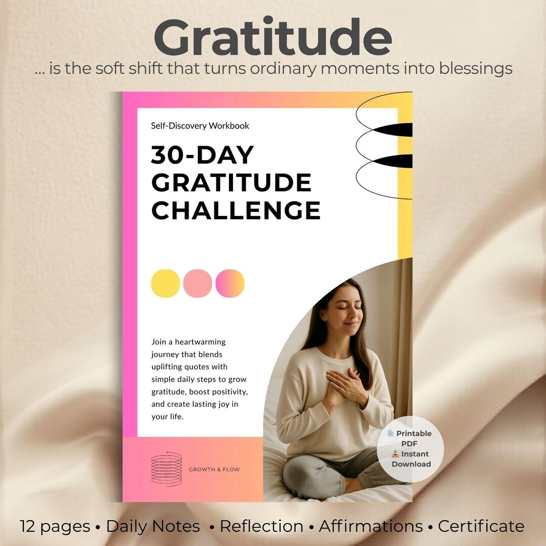 30-day Gratitude Challenge Printable | Daily Gratitude Journal ...