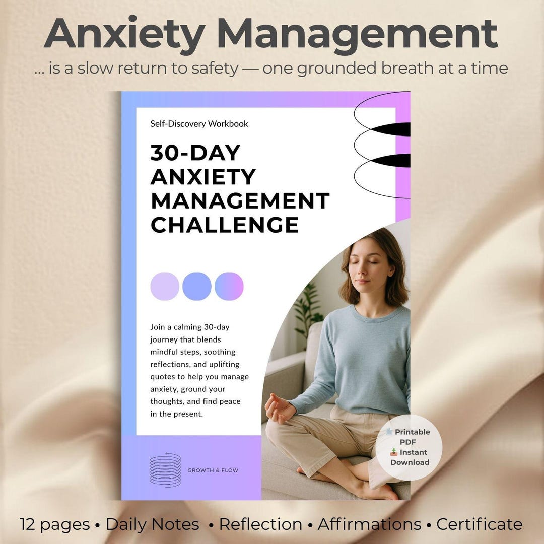 30-day Anxiety Management Challenge | Calm & Mindfulness Workbook ...