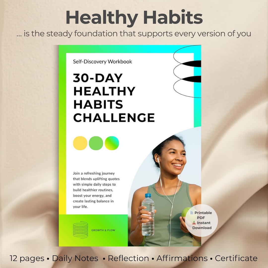 30-day Healthy Habits Challenge | Wellness Routine Printable | Health ...