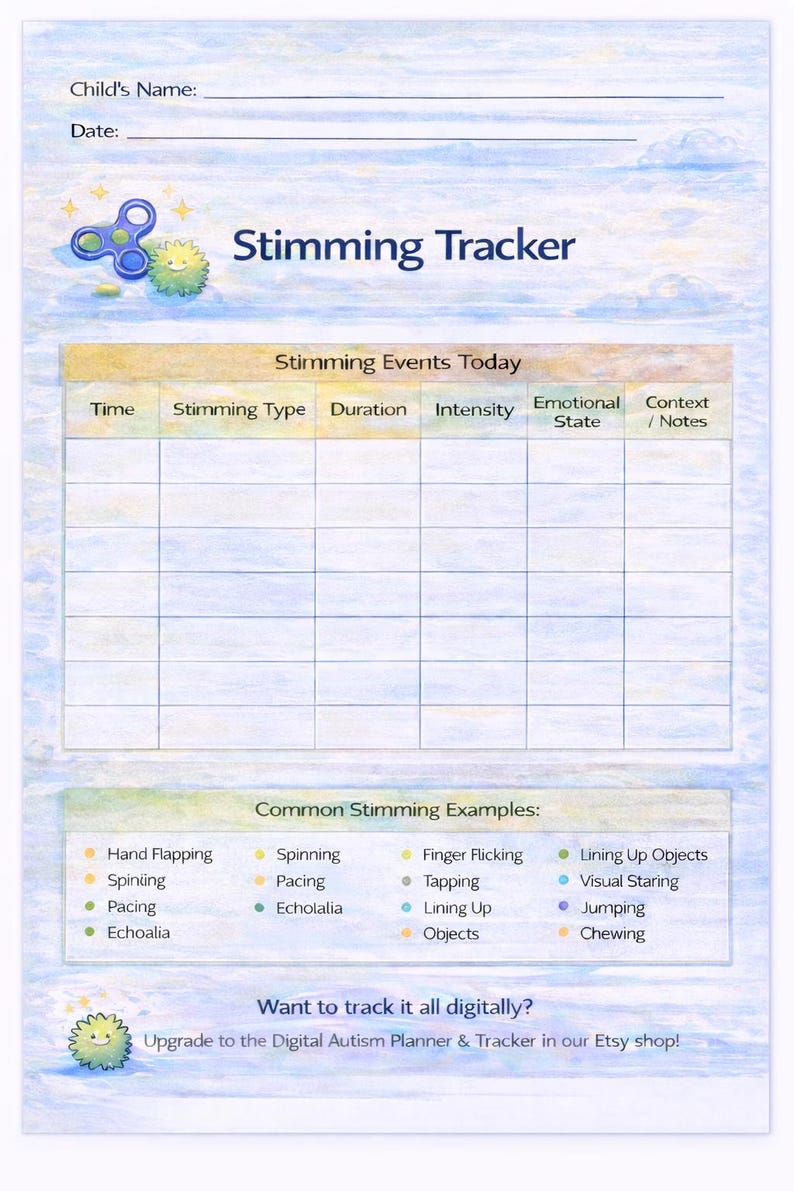 Autism Planner & Tracker Bundle Printable | Behavior Log, Sleep, Meds ...