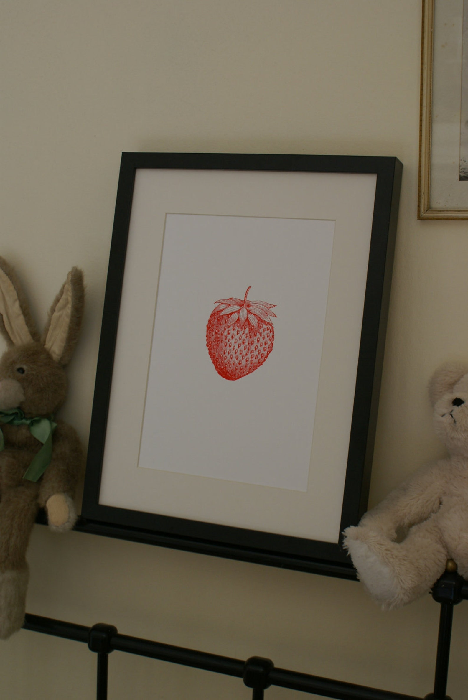 Screen Printed Strawberry Poster - Etsy