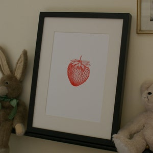 Screen Printed Strawberry Poster - Etsy