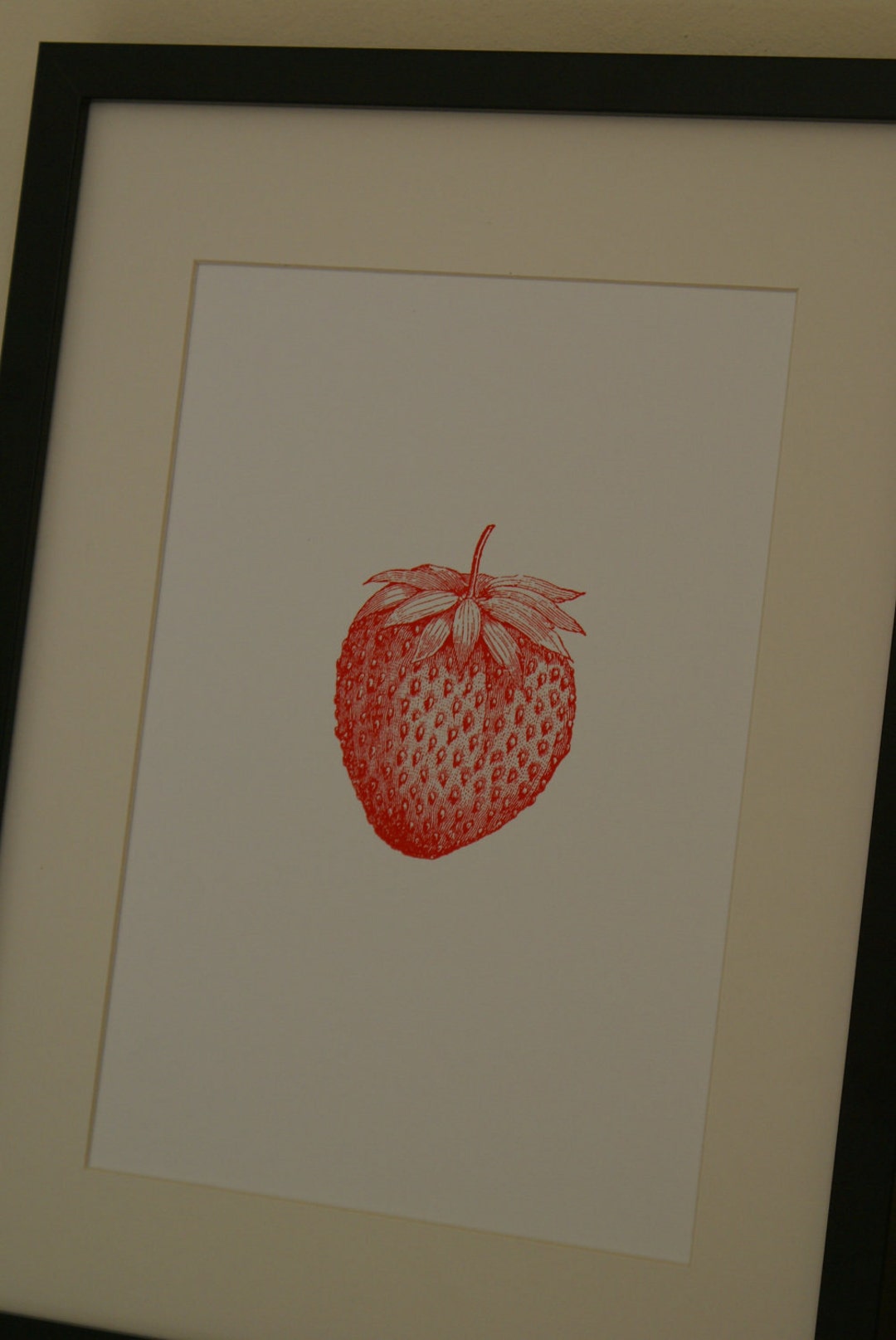 Screen Printed Strawberry Poster - Etsy