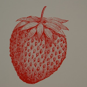 Screen Printed Strawberry Poster - Etsy