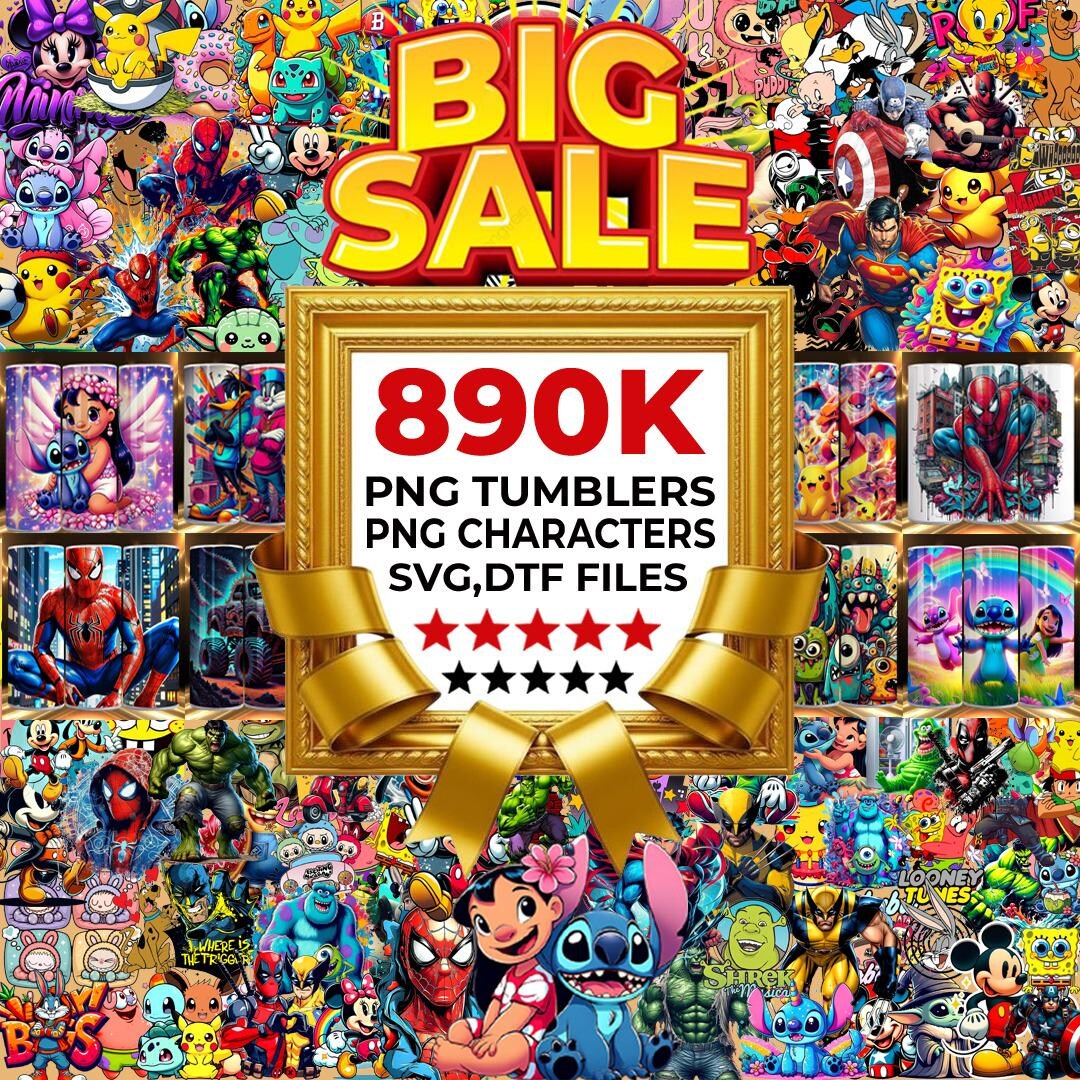 890K Special Cartoon Mega Bundle PNG, Cartoon Tumble Png, Cartoon ...