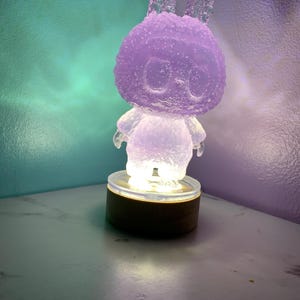 Purple LABUBU Crystal Resin Lamp | Handmade LED Night Light | Usb Glow ...