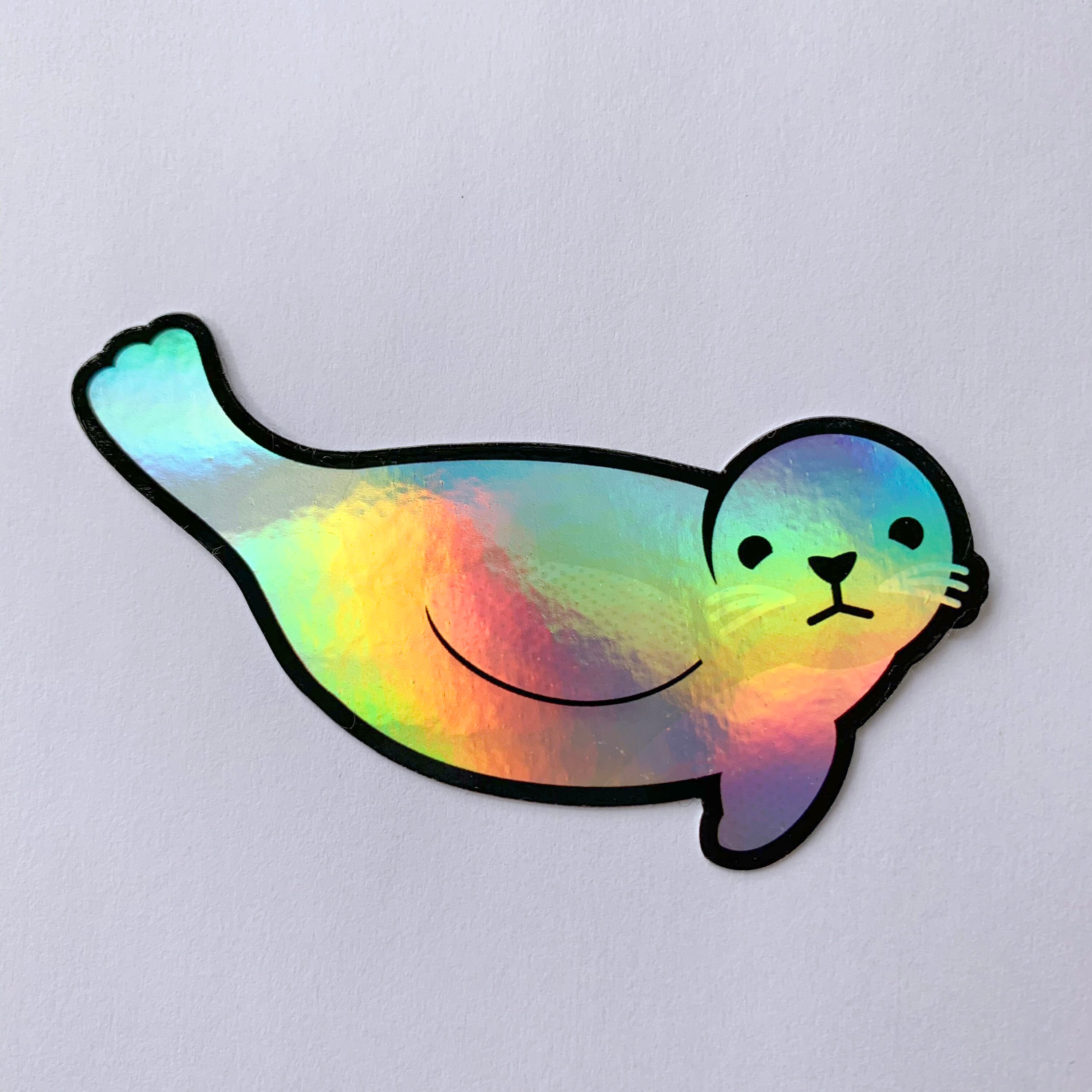 Holographic Harbor Seal Sticker - Etsy