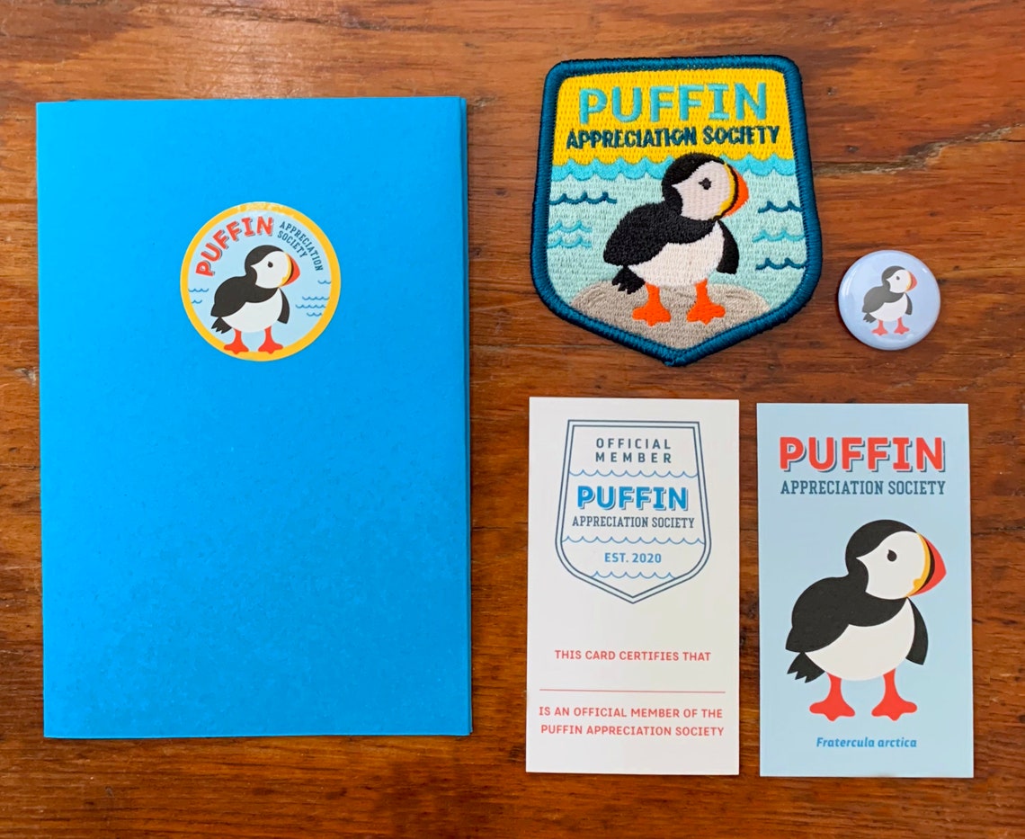 Puffin Appreciation Society Patch with optional membership | Etsy