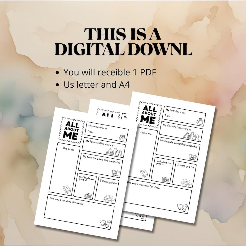 All About Me Christian Printable, Christian Crafts Sunday School ...