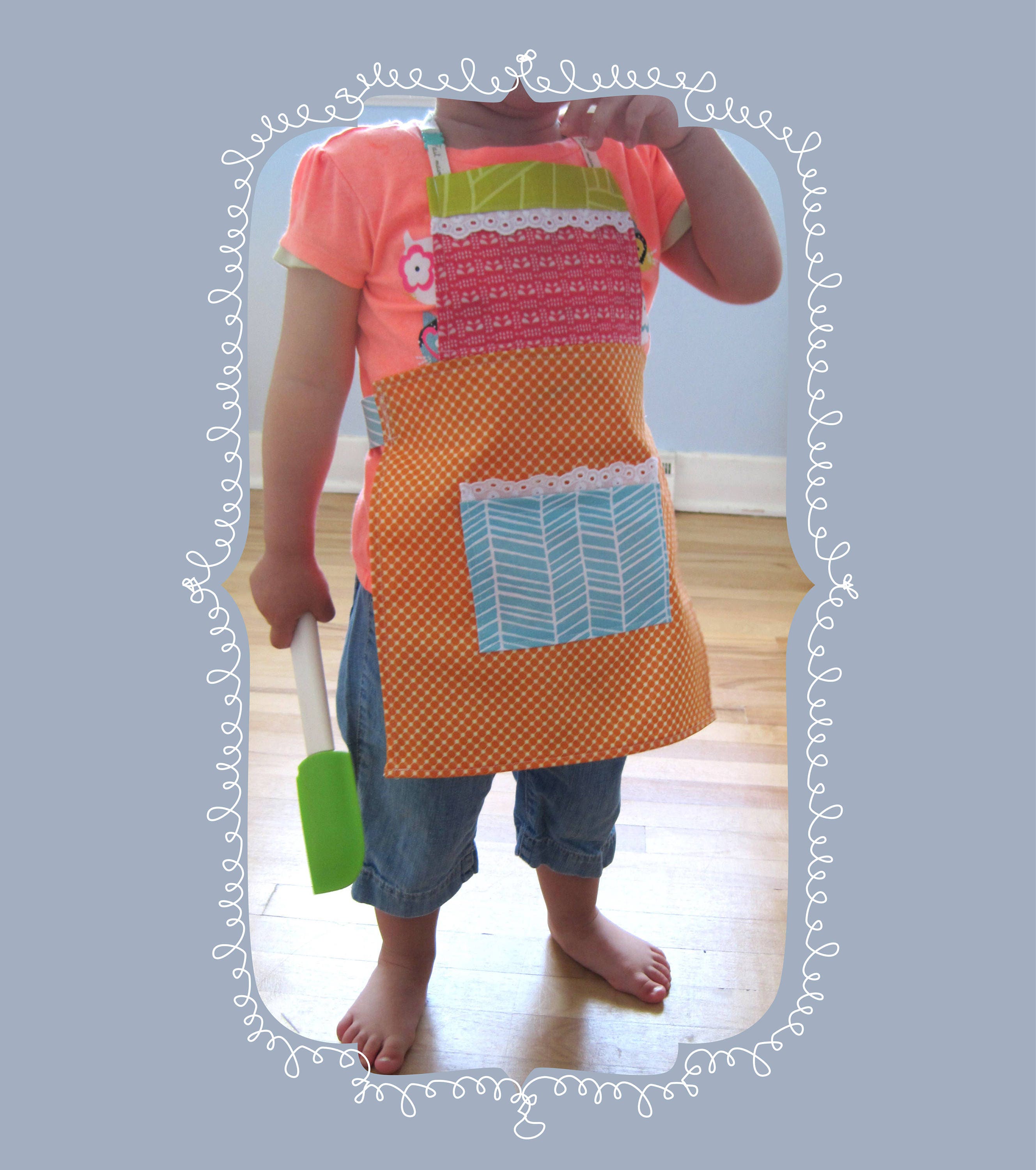 Kids Cooking Apron Sewing Pattern for Toddlers | Children Smock Size 1 ...
