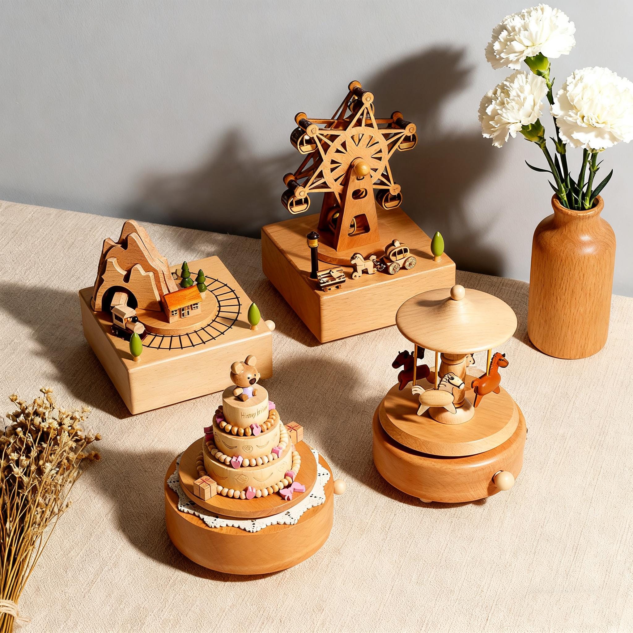 Personalized Wooden Music Box for Kids – Engraved Baby Name Keepsake ...