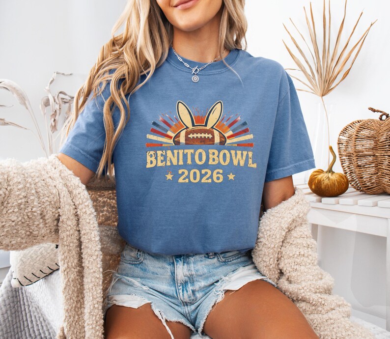 Benito Bowl 2026 T Shirt, Funny Football Parody Tee, Bunny Ears Sports ...