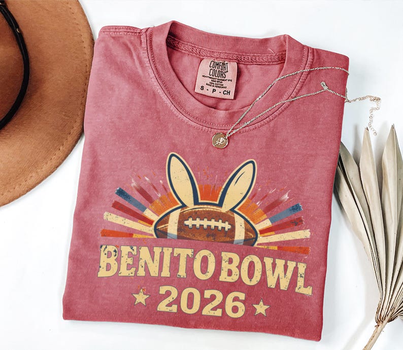 Benito Bowl 2026 T Shirt, Funny Football Parody Tee, Bunny Ears Sports ...