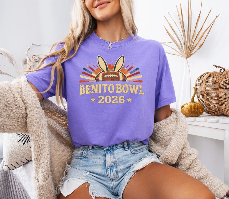 Benito Bowl 2026 T Shirt, Funny Football Parody Tee, Bunny Ears Sports ...