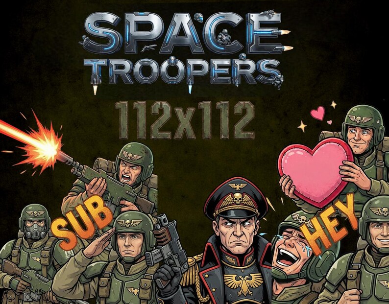 Twitch Emotes | 11 Space Troopers | 112x112 | Fanart | Inspired - Etsy