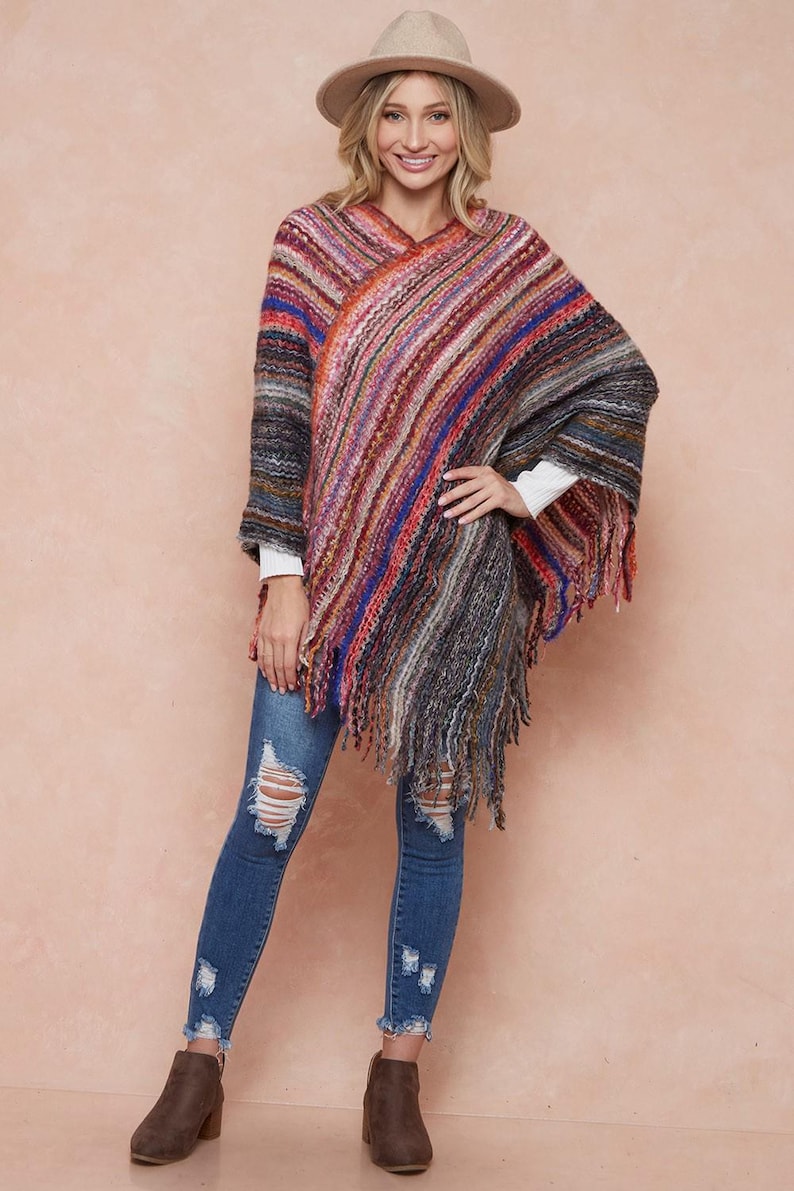 New Stevie Knicks Hippie Shabby Chic Western PONCHO Wrap (SM-XL) (3 ...