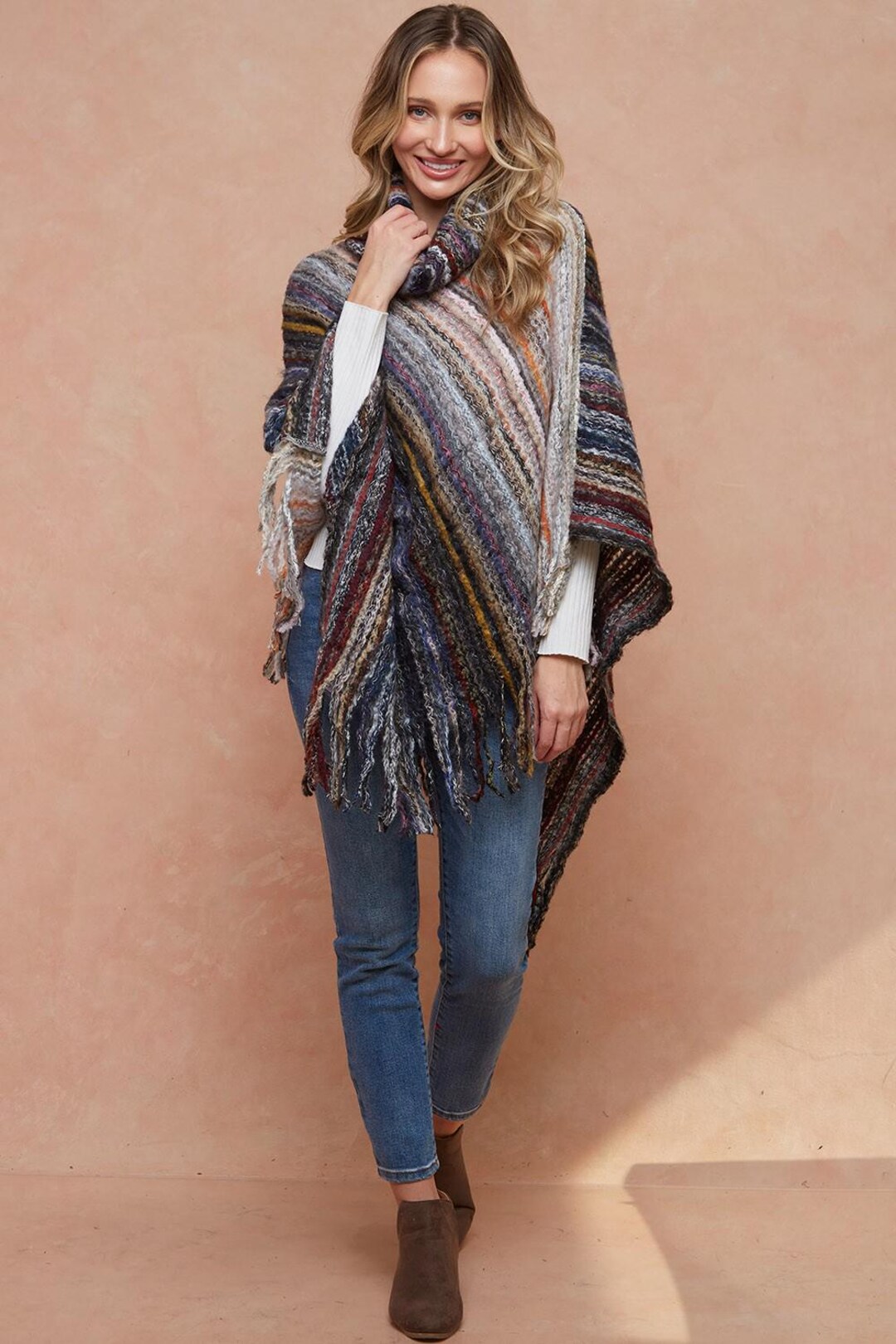 New Stevie Knicks Hippie Shabby Chic Western PONCHO Wrap (SM-XL) (2 ...