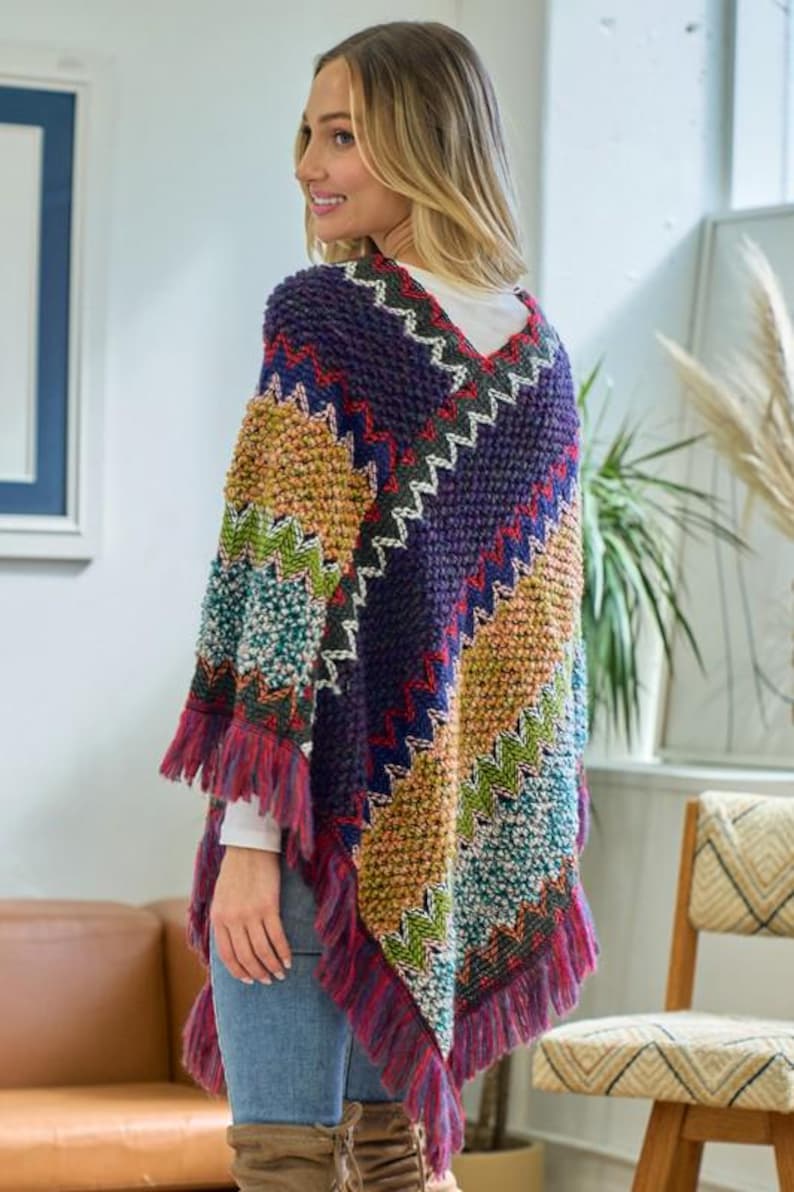 New Stevie Knicks Hippie Shabby Chic Western PONCHO Wrap (SM-XL) (2 ...