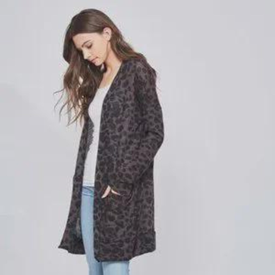 New ANIMAL Print Leopard Cardigan Wrap Sweater Shirt (SM-3XL) (3-colors ...