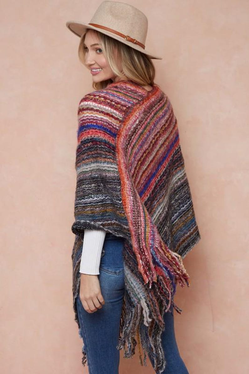 New Stevie Knicks Hippie Shabby Chic Western PONCHO Wrap (SM-XL) (3 ...