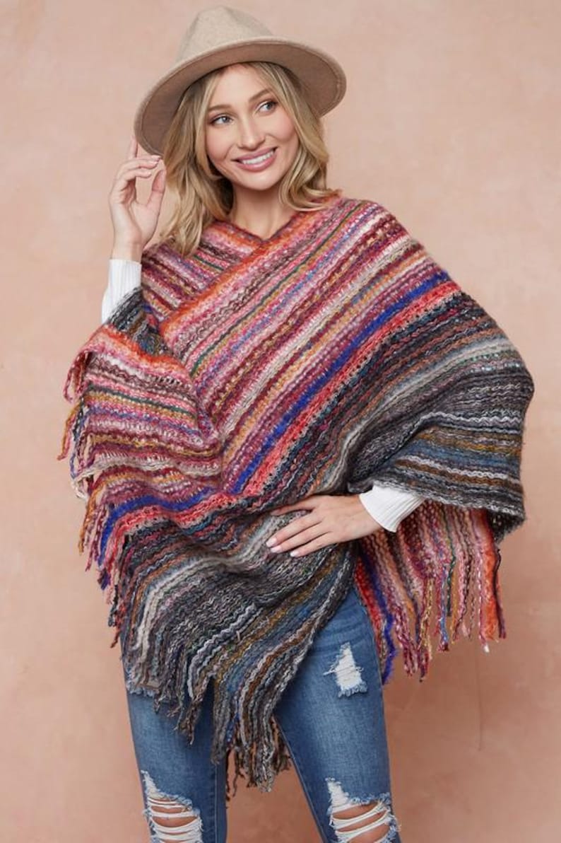 New Stevie Knicks Hippie Shabby Chic Western PONCHO Wrap (SM-XL) (3 ...
