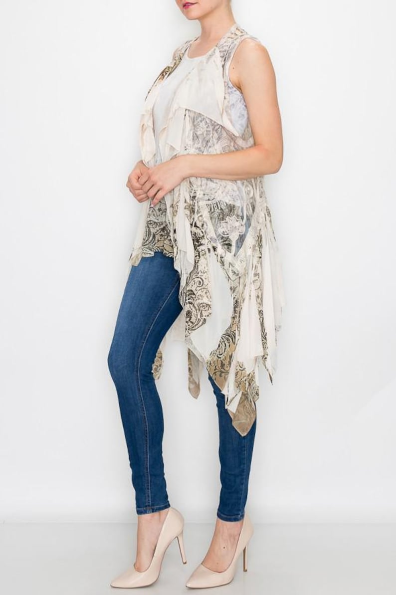Origami Chiffon Boho Shirt Vest Cardigan Duster Kimono Wrap Shabby Chic ...