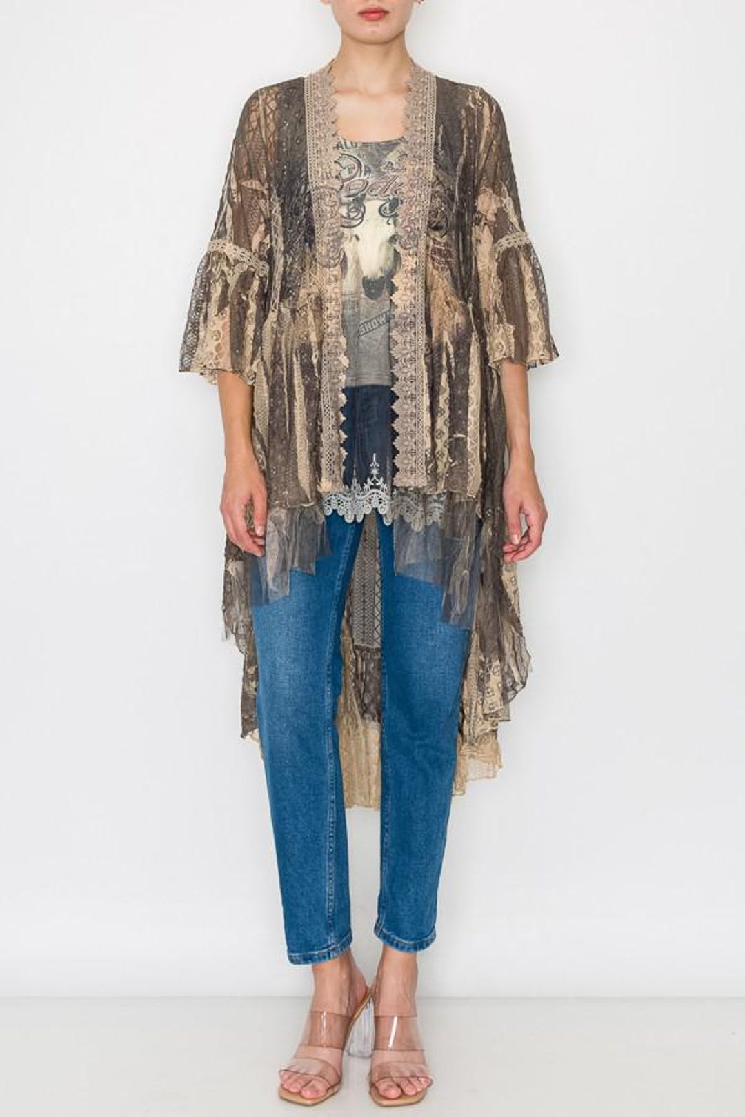 ORIGAMI Texas Rodeo Cowgirl Lace Cardigan Duster: Shabby Chic Cover up ...
