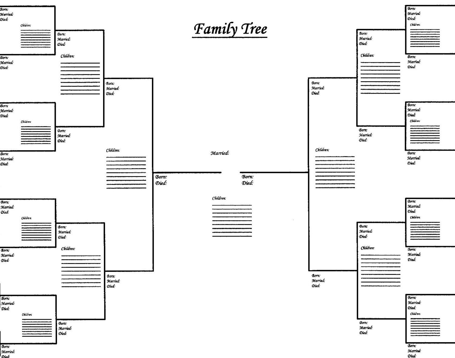 25 Pack of Large Family Tree Charts Bracket Style 48" X 24" - Etsy