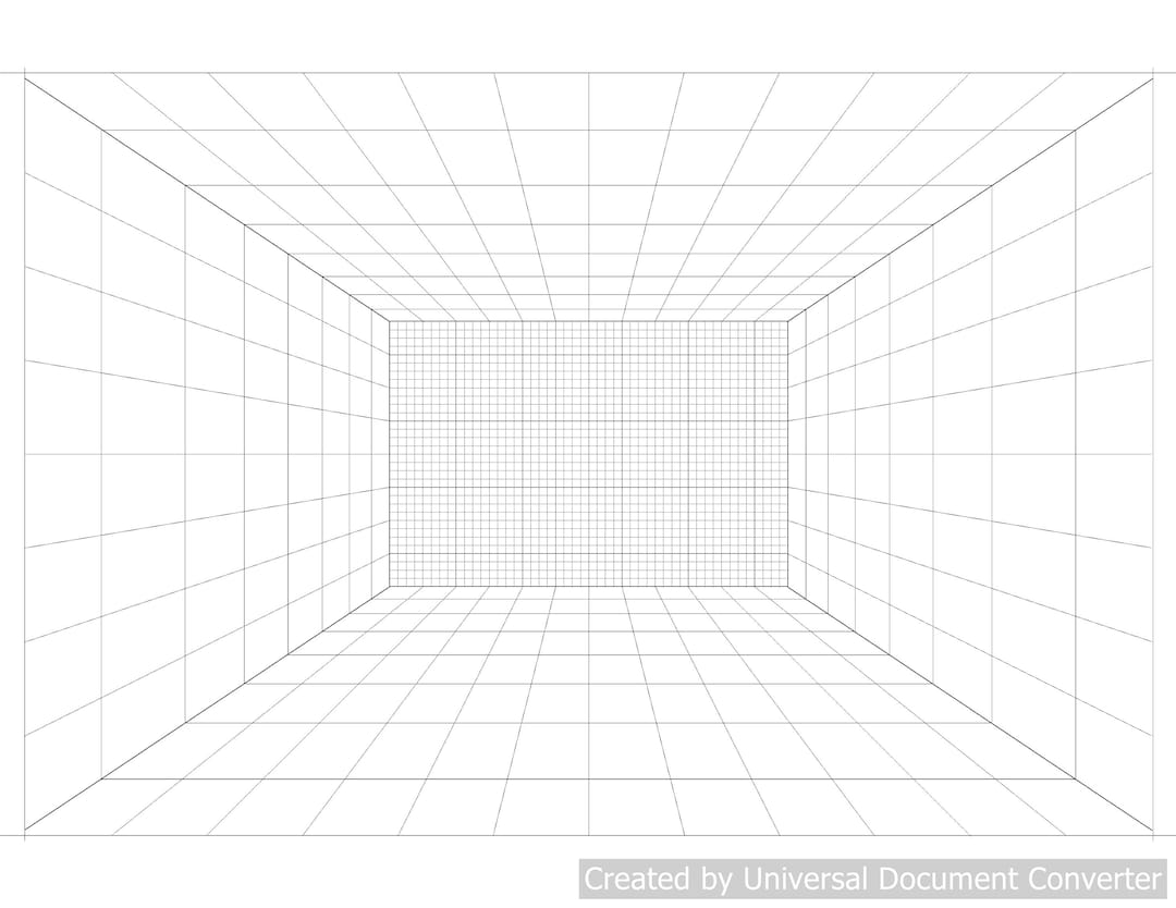 10 Pack of Large Interior Room Grid Layout 1 Point Perspective 36" X 24 ...