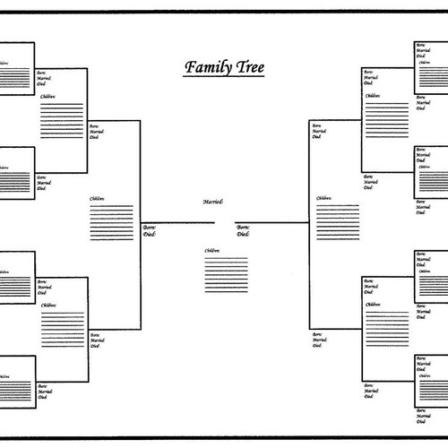 5 Pack of Large Family Tree Charts Bracket Style 18 X - Etsy