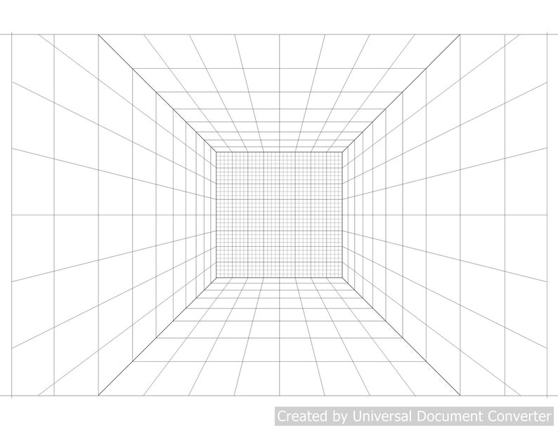 25 Pack of Large Interior Room Grid Layout 1 Point Perspective 36" X 24 ...