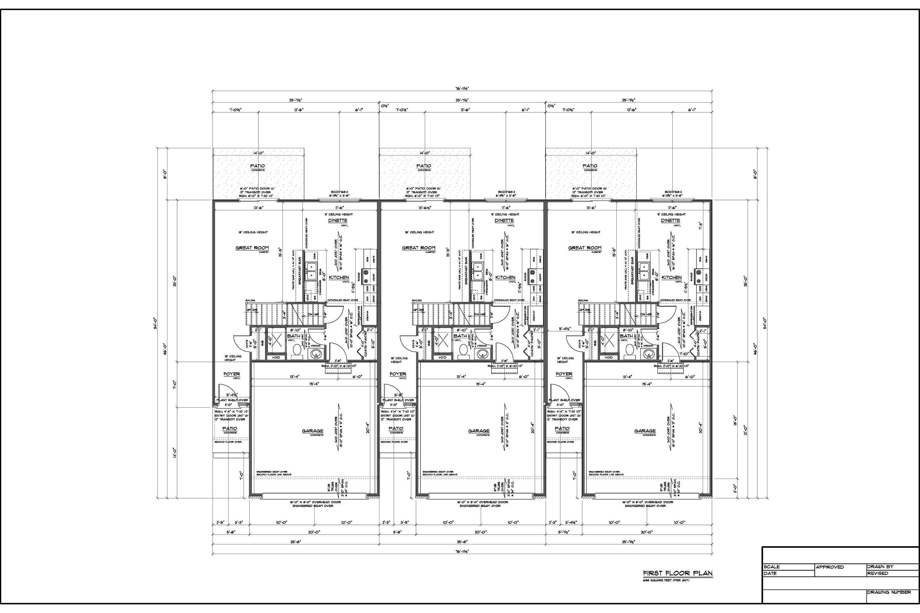 Full Set of Condominium / Triplex Building Plans 1379 Sq Ft - Etsy