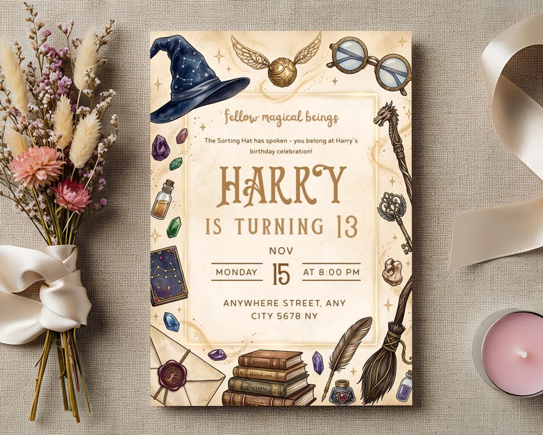 Wizards Witches Birthday Invitation Evite, Magical School Party Invite ...