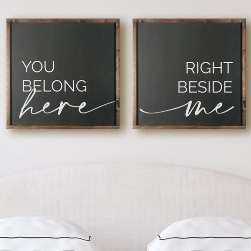 Master Bedroom Wall Decor Above Bed Signs I Belong With Etsy