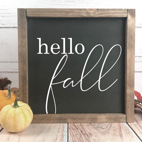 Hello Fall Sign Fall Wall Decor Farmhouse Fall Sign - Etsy