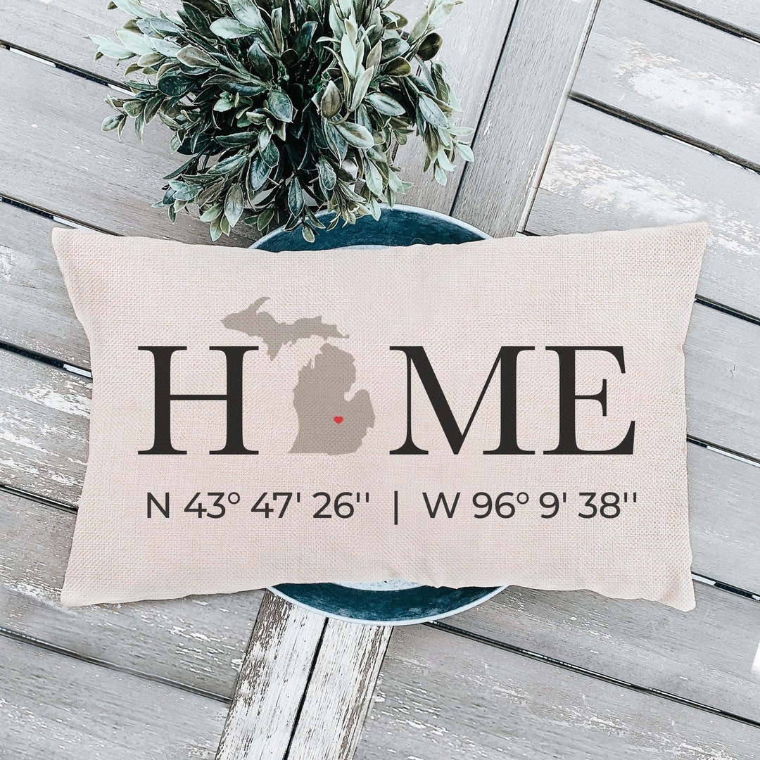 Home Coordinates Pillow - New Home Gift Ideas - Personalized ...