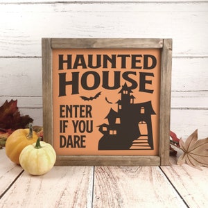 Haunted House Sign Haunted House Decor Farmhouse Halloween - Etsy