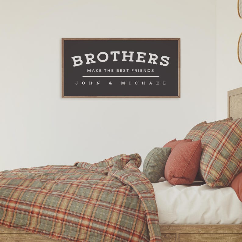 Personalized Brothers Sign – Custom Rustic Name Sign for Siblings - Etsy